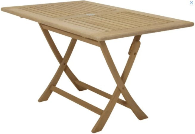 Perth Rectangular Folding Table (51x31") with hole and plug – Outdoor Living Oahu