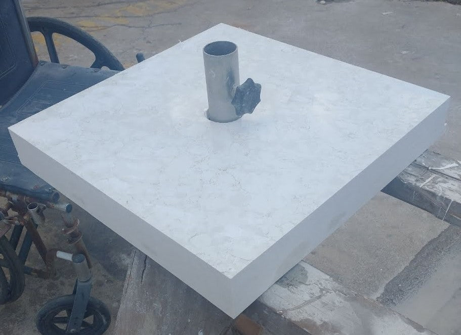 Natural stone base with Umbrella clamp – Outdoor Living Oahu